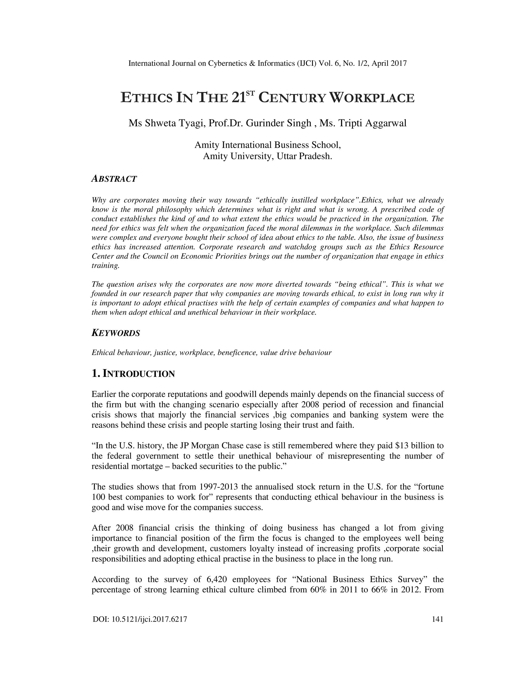 ETHICS IN THE 21ST CENTURY WORKPLACE | PDF