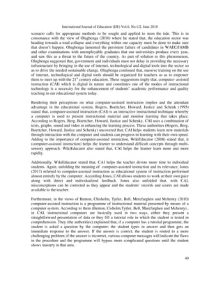 EFFECTS OF COMPUTER–ASSISTED INSTRUCTION ON SECONDARY SCHOOL STUDENTS ...