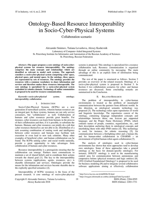 Ontology-Based Resource Interoperability in Socio-Cyber-Physical Systems | PDF