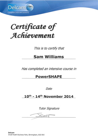 Delcam Qualifications | PDF