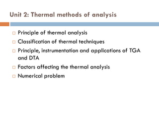 621 Unit 2.pdf thermak methods of analysis | PDF