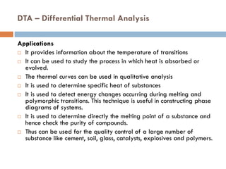 621 Unit 2.pdf thermak methods of analysis | PDF