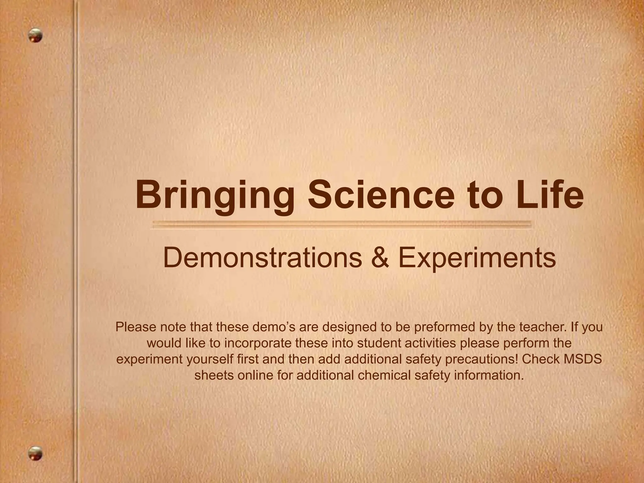 Bringing Life to Science in the classroom ppt | PPT