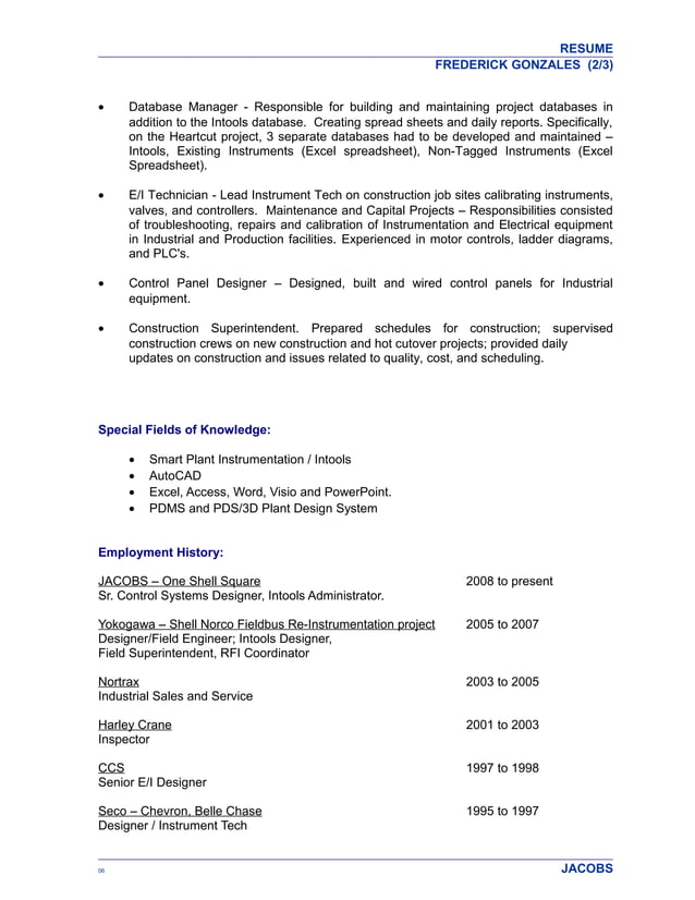 Frederick Gonzales Resume 2014 | PDF | Free download