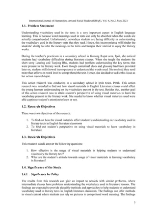 THE EFFECTS OF VISUAL MATERIALS ON STUDENTS’ UNDERSTANDING OF ...