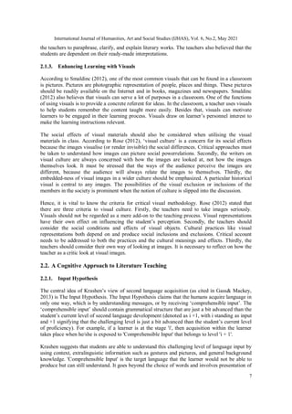 THE EFFECTS OF VISUAL MATERIALS ON STUDENTS’ UNDERSTANDING OF ...