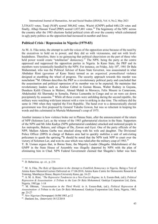 PARTY POLITICS AND THE FALL OF THE SECOND REPUBLIC IN NIGERIA: A ...