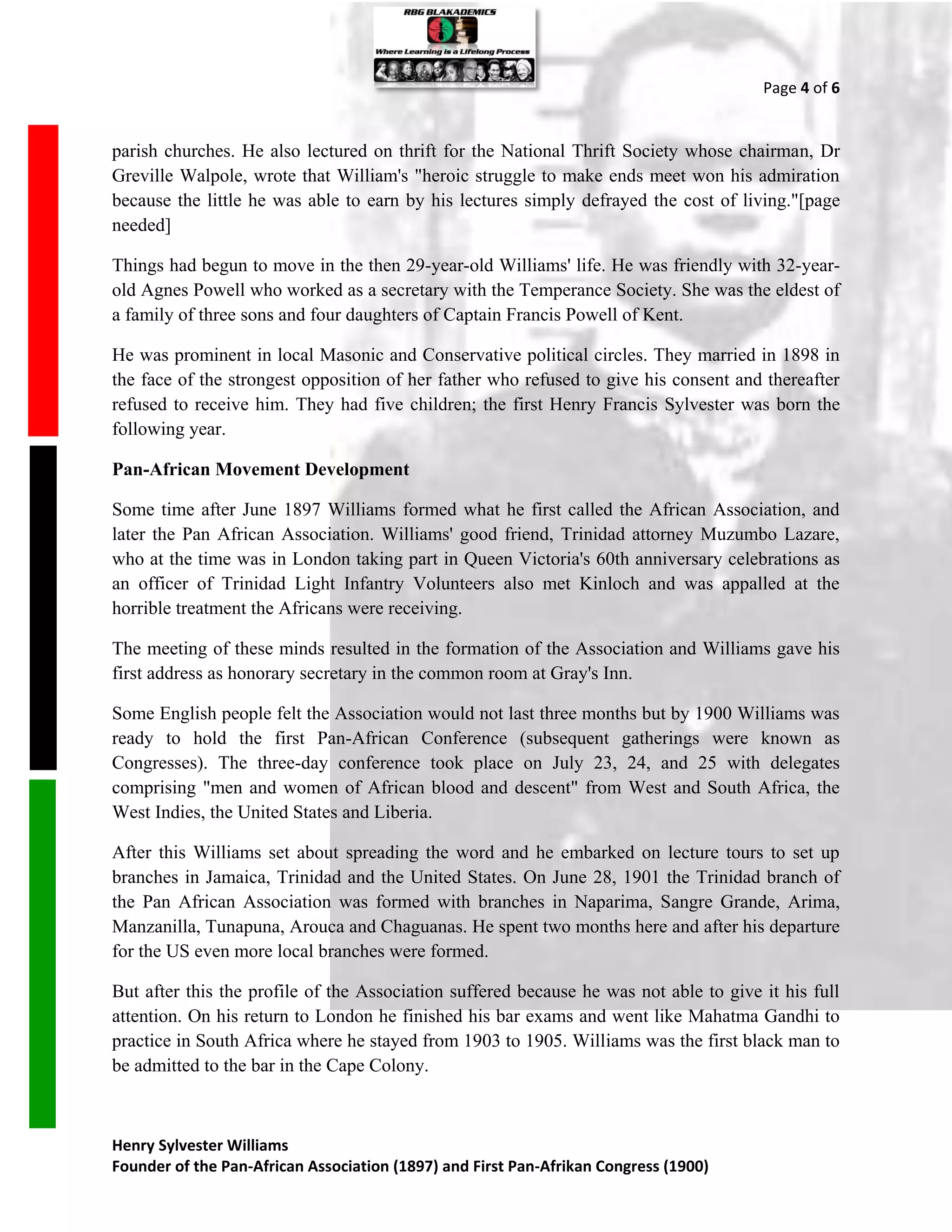 Henry Sylvester Williams | PDF