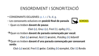Fonètica i fonologia catalana. Sons vocàlics i consonantics | PPT