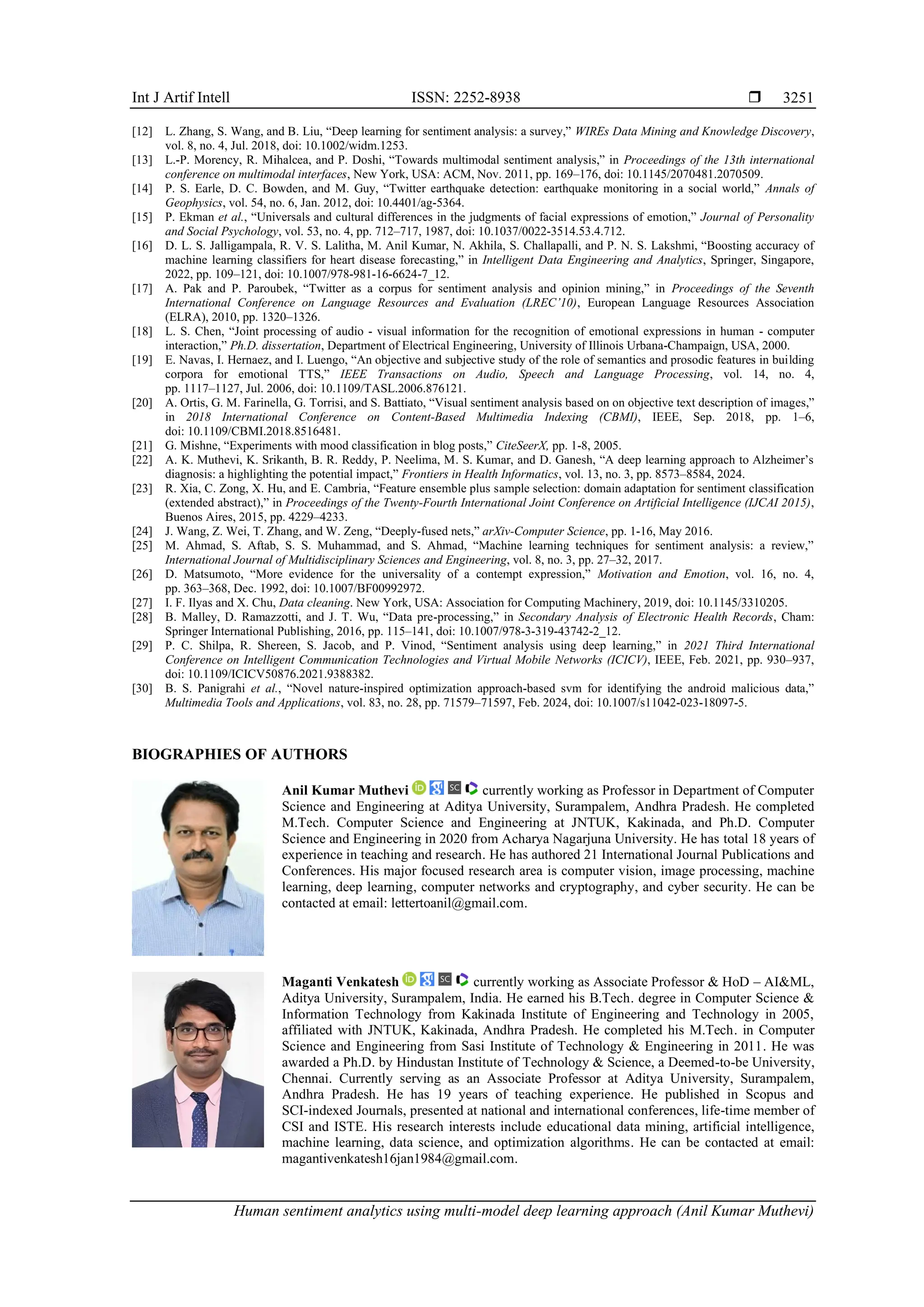 Human sentiment analytics using multi-model deep learning approach | PDF