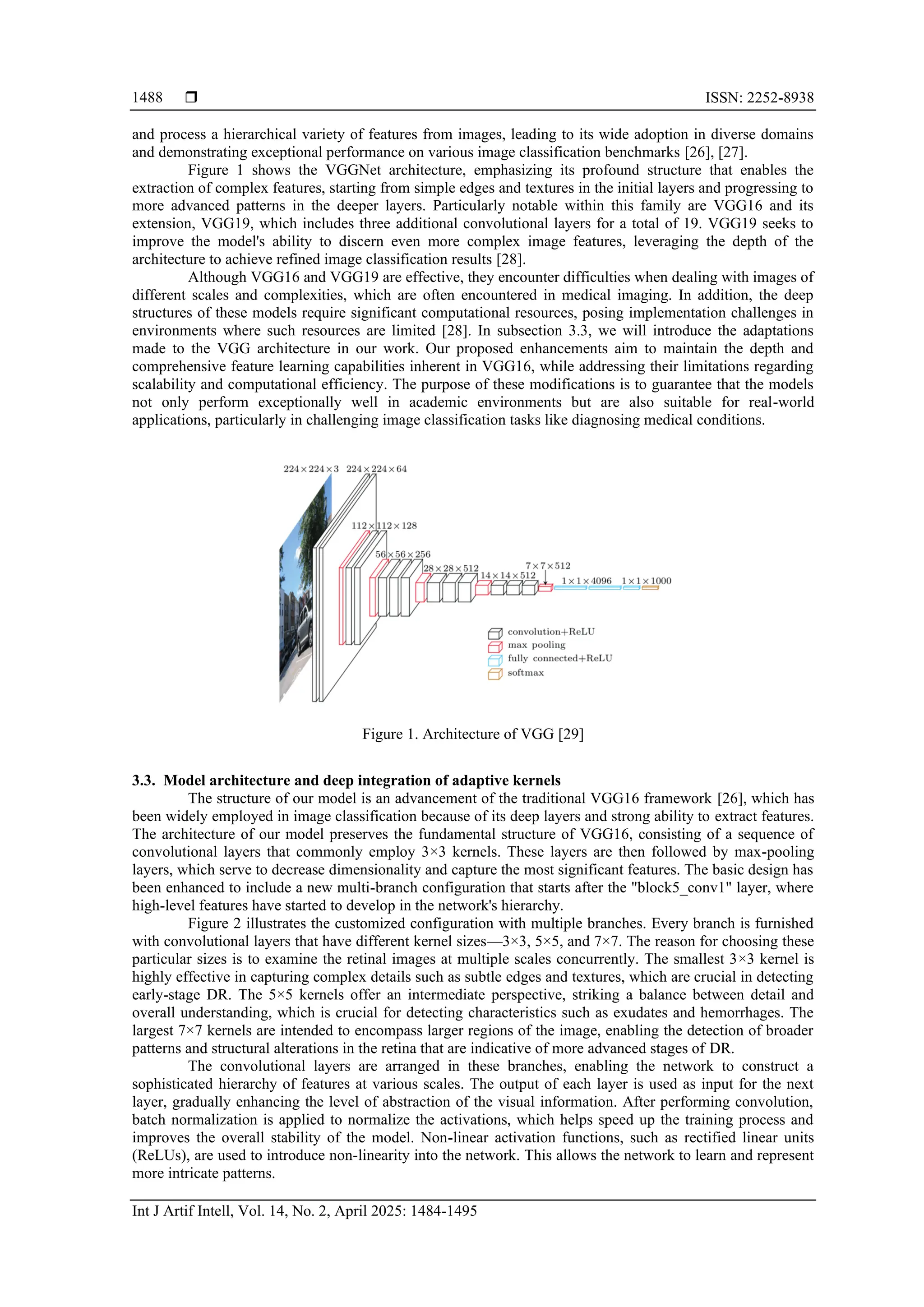 Adaptive kernel integration in visual geometry group 16 for enhanced classification of diabetic ...