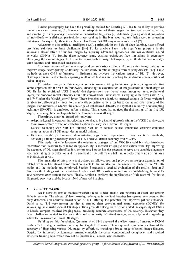 Adaptive kernel integration in visual geometry group 16 for enhanced ...