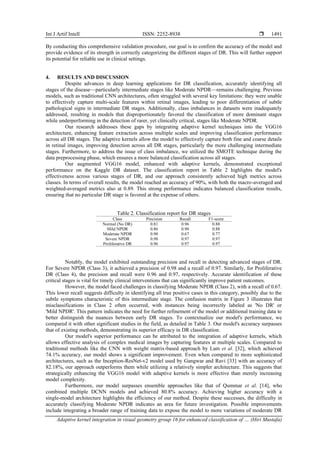 Adaptive kernel integration in visual geometry group 16 for enhanced classification of diabetic ...