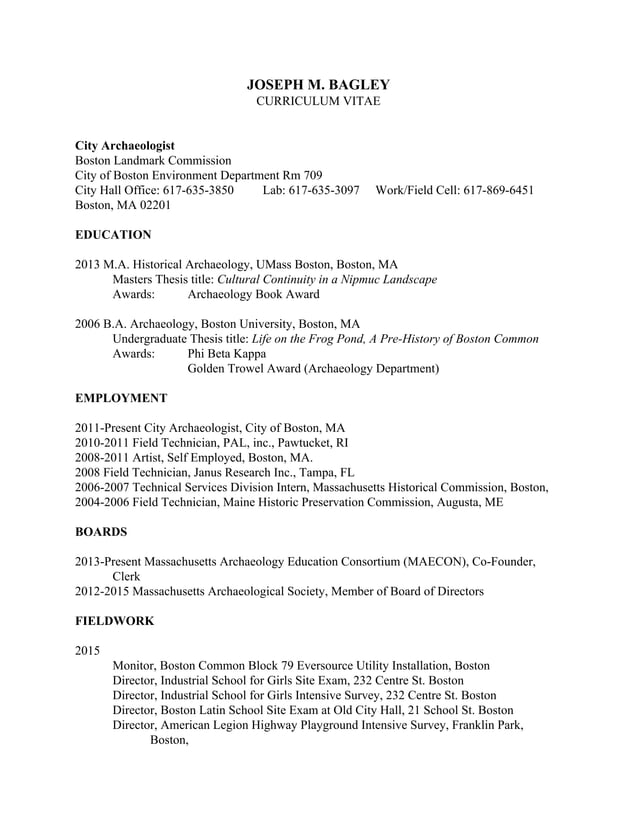 Joseph Bagley CV complete Updated October 2015 | PDF