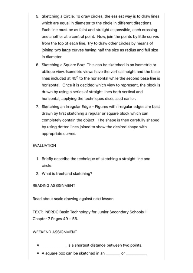 lesson note on basic technology JSS 1 Second Term | PDF | Drawing and ...