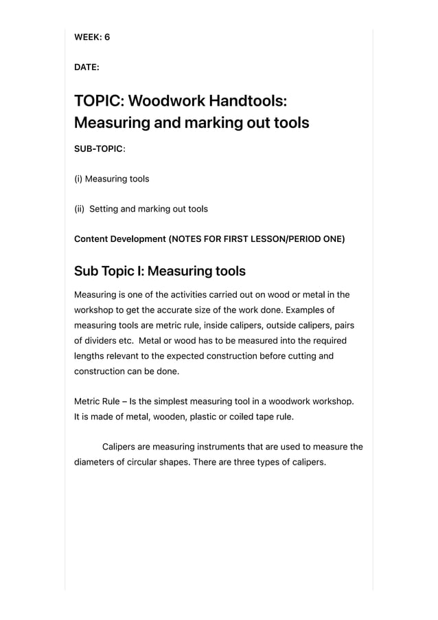 lesson note on basic technology JSS 1 Second Term | PDF | Drawing and ...
