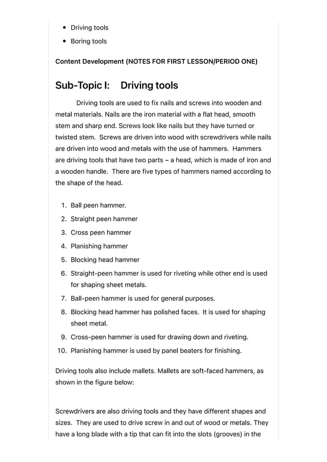 lesson note on basic technology JSS 1 Second Term | PDF | Drawing and ...