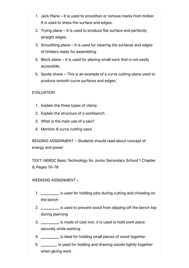 lesson note on basic technology JSS 1 Second Term | PDF | Drawing and ...