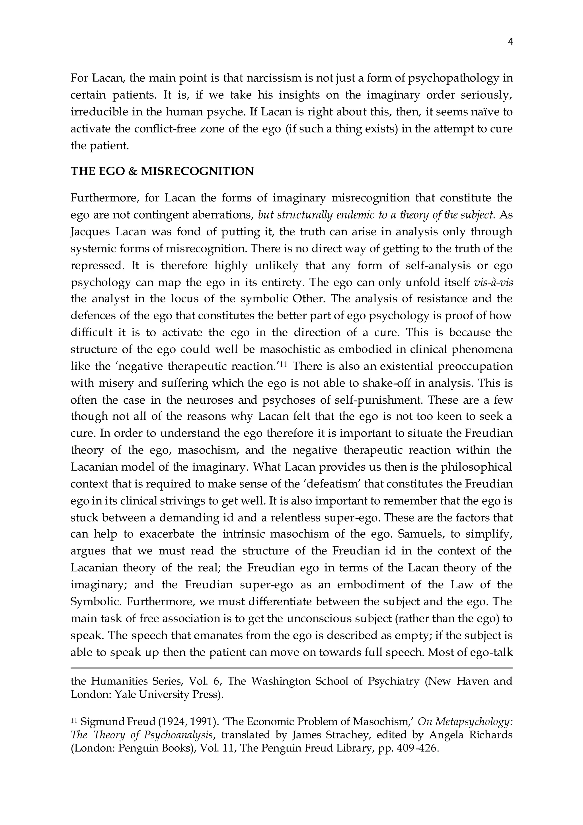 On Clinical Techniques in Freud and Lacan, Clinical Notes Series | DOCX