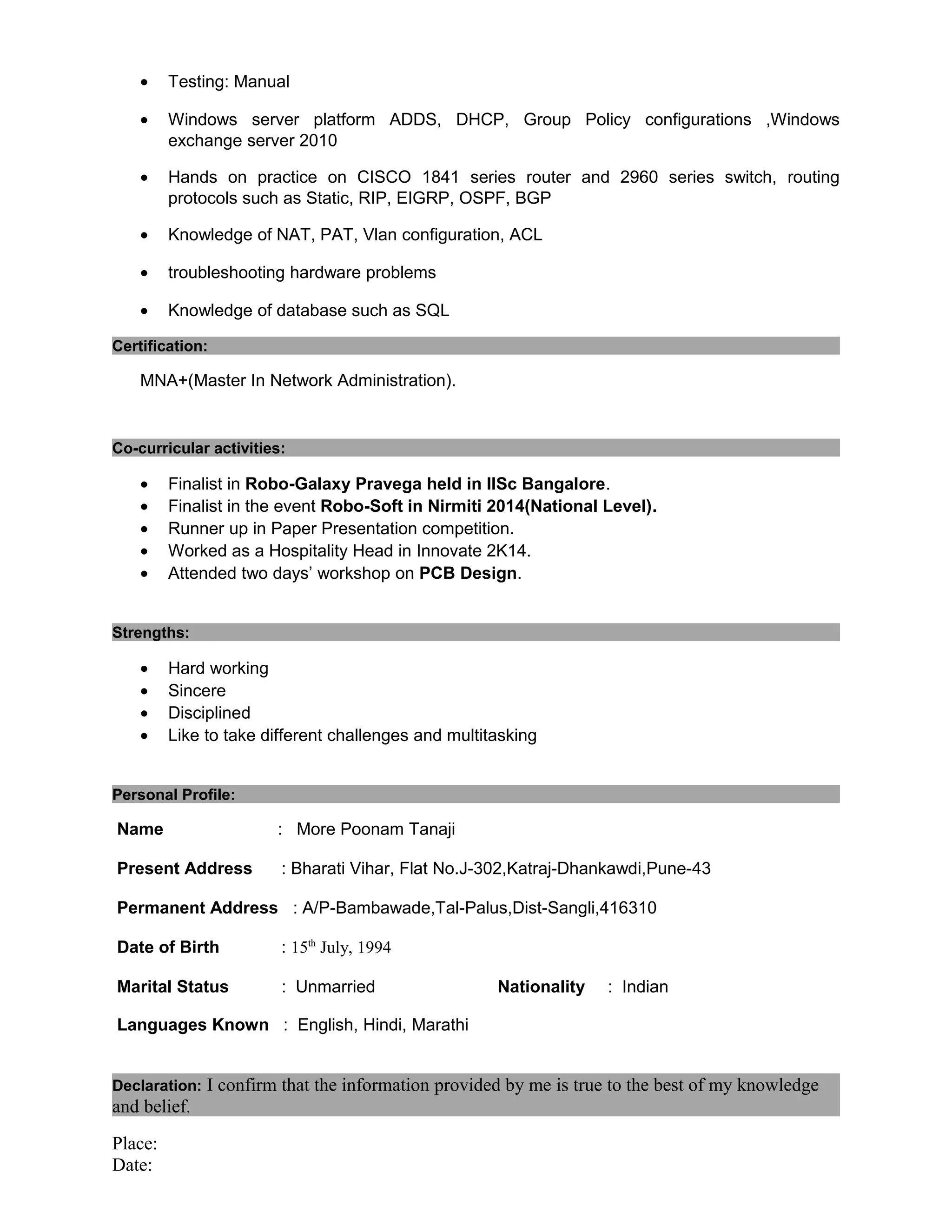 Copy of POONAM RESUME | PDF
