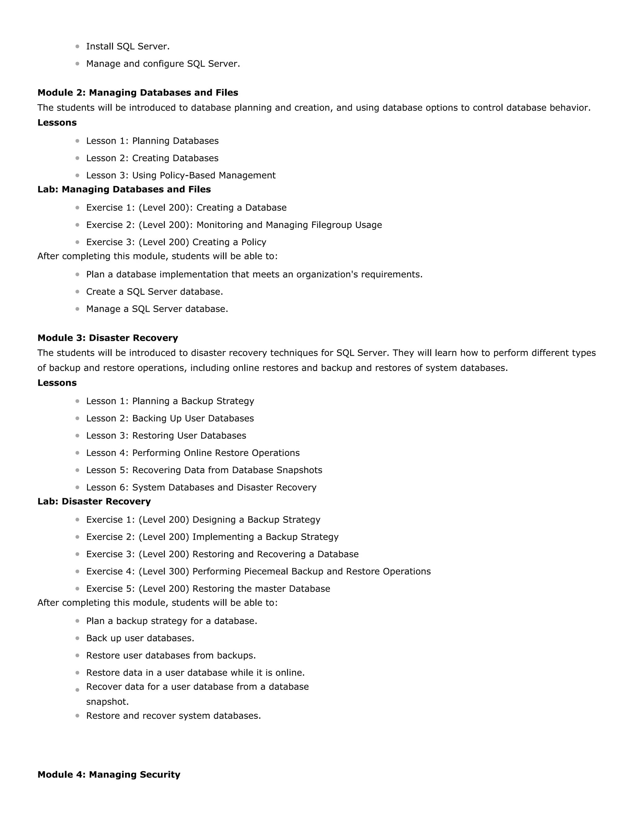 6231 Maintaining A Microsoft Sql Server 2008 Database Pdf