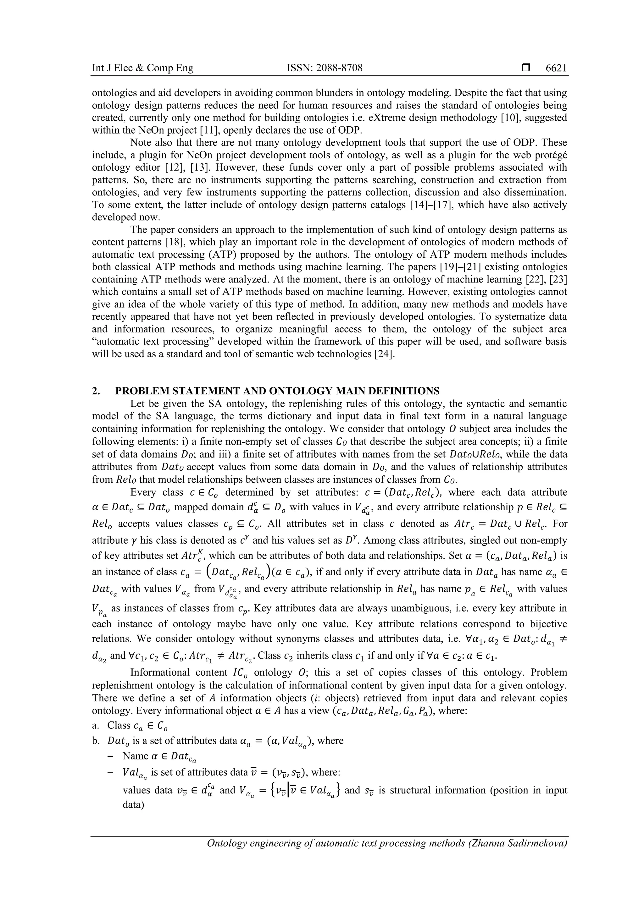 Ontology engineering of automatic text processing methods | PDF