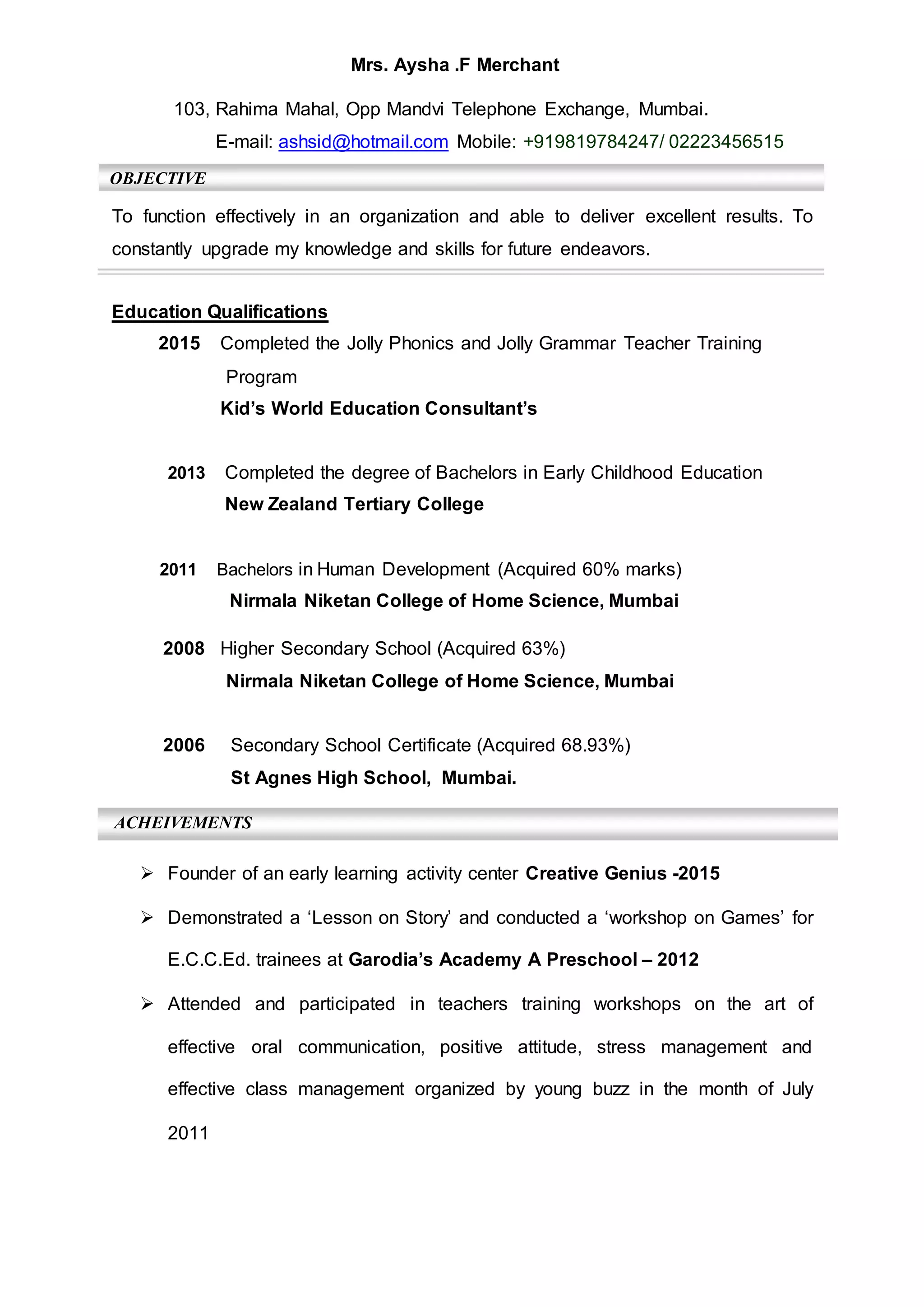 RESUME.ASH.FINAL...2 | PDF | Free Download