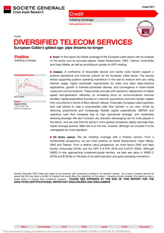 SG European Cable Sector initiation (Alejandro Nunez 201104) | PDF