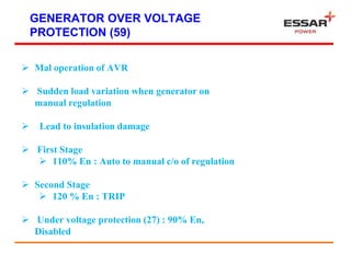 Genrator Relay Protection & Logics | PPTX
