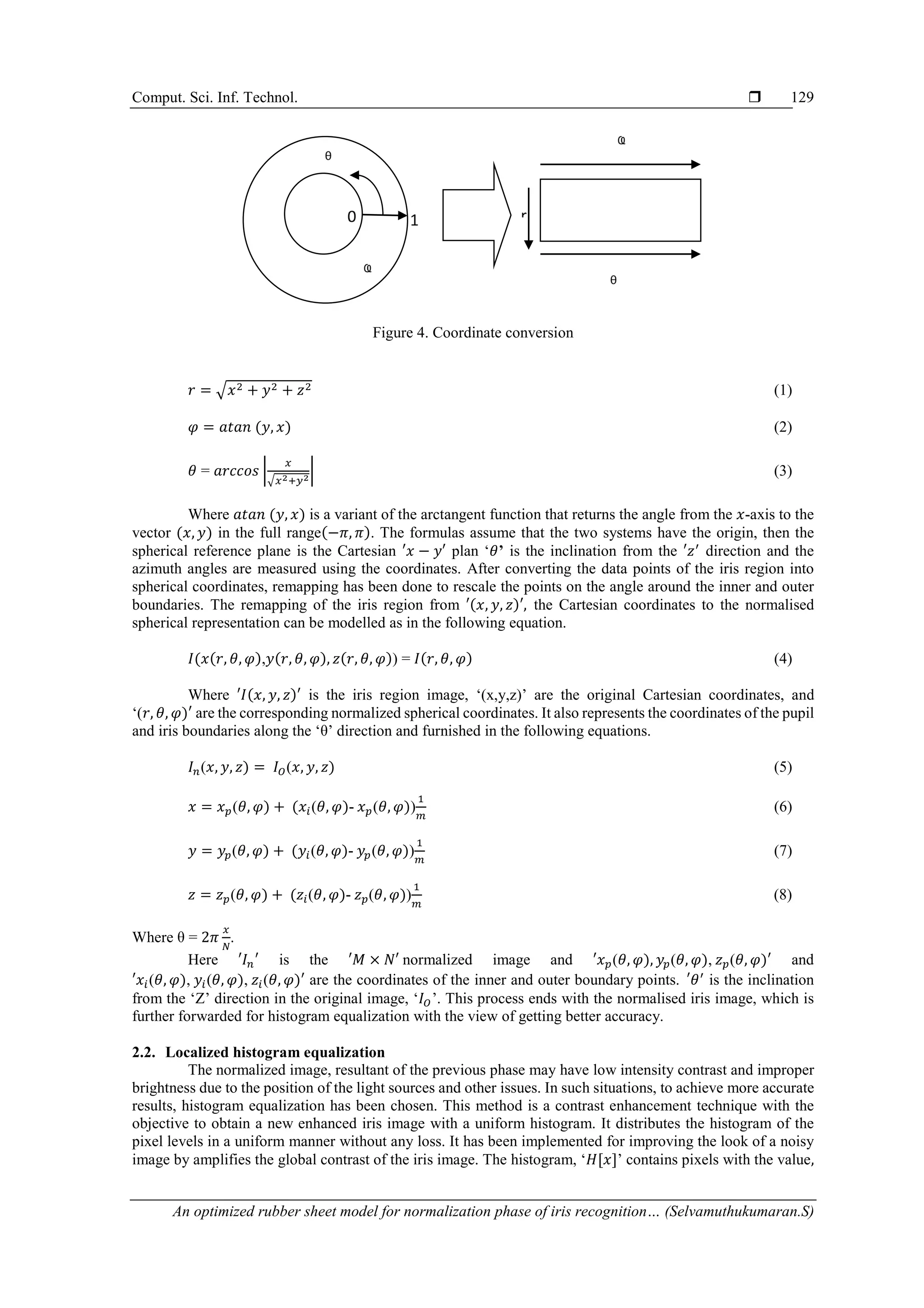 An optimized rubber sheet model for normalization phase of iris recognition | PDF