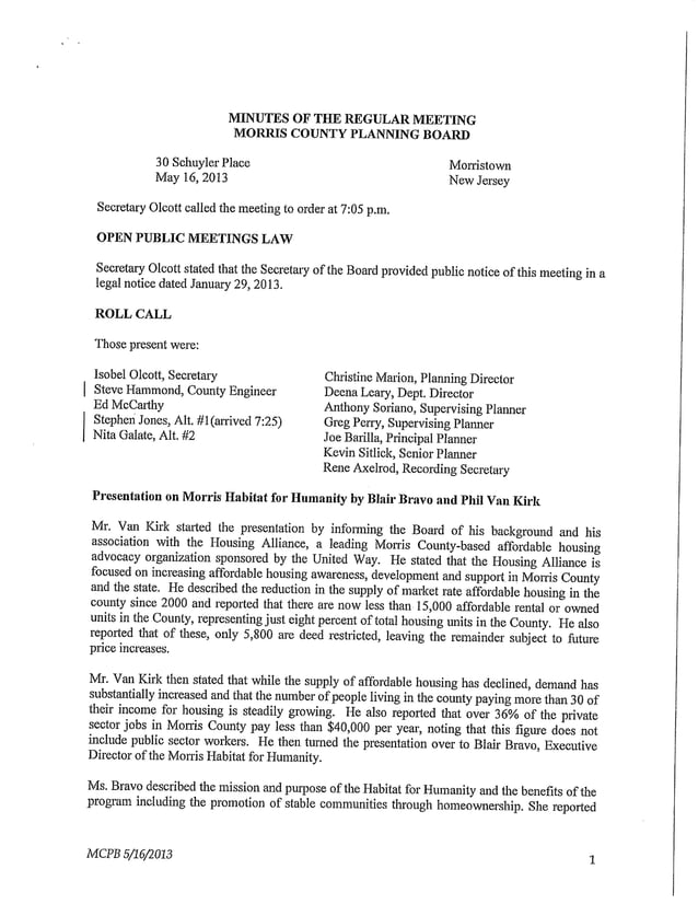 6 24 13 morris county re mcpb minutes | PDF