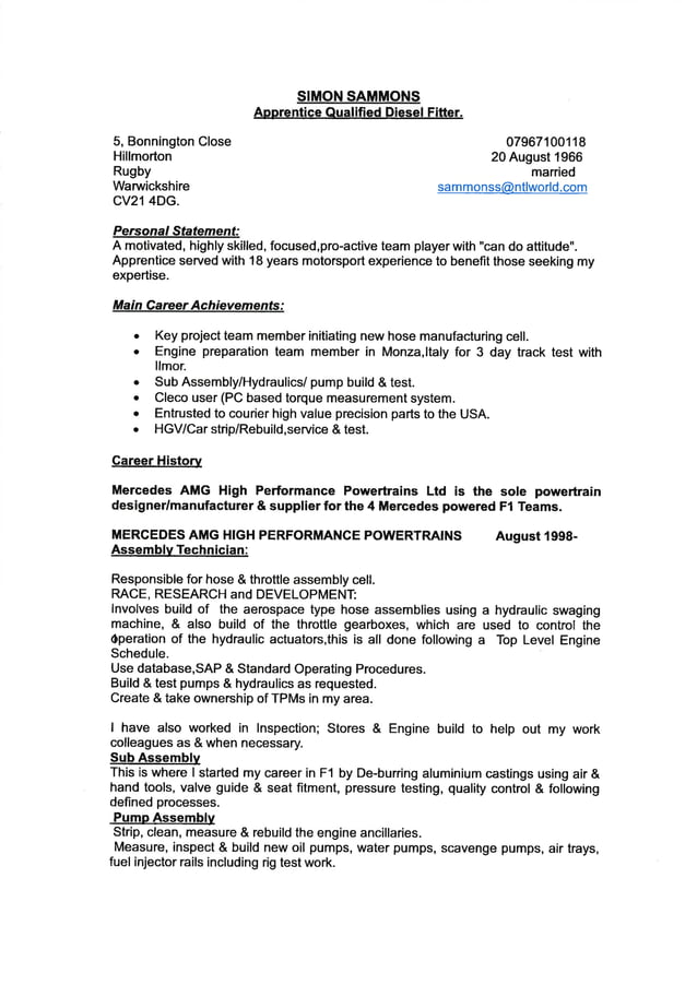 best CV SIMON SAMMONS 1 | PDF