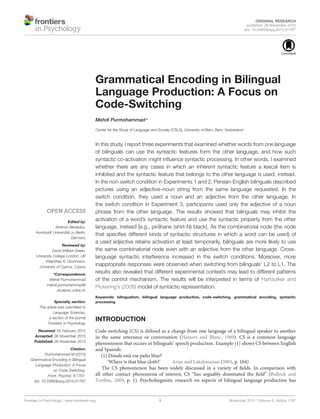 Grammatical encoding. PURMOHAMMAD | PDF