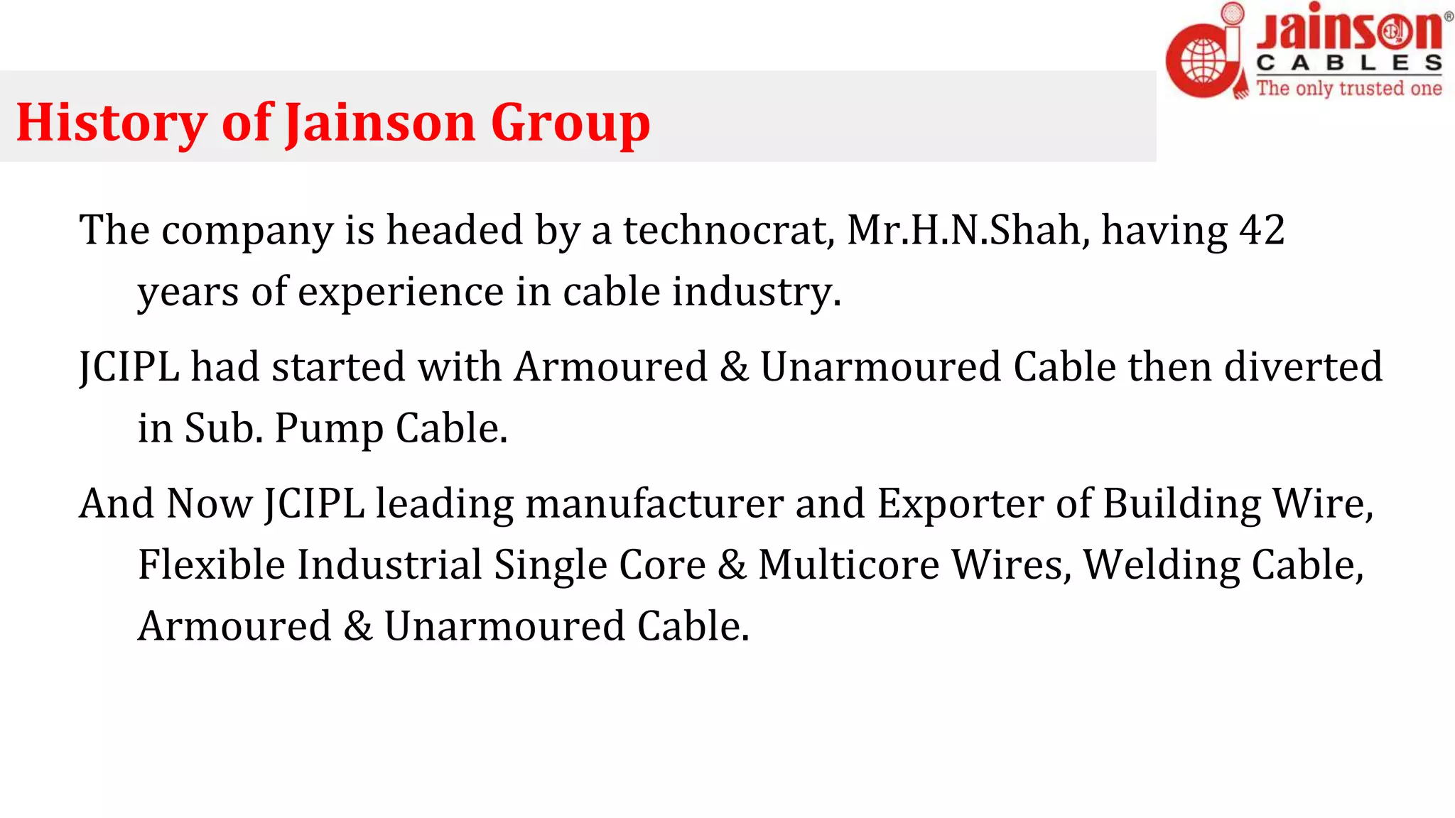 Jainson Cables India Pvt Ltd. | PPTX