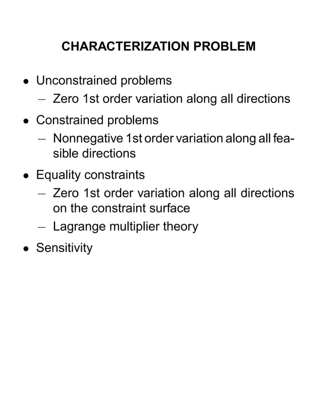 NONLINEAR PROGRAMMING - Lecture 1 Introduction | PDF NONLINEAR PROGRAMMING - Lecture 1 Introduction | PDF