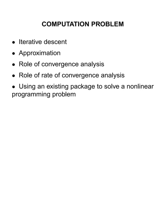 NONLINEAR PROGRAMMING - Lecture 1 Introduction | PDF NONLINEAR PROGRAMMING - Lecture 1 Introduction | PDF