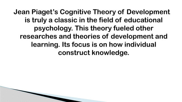 Piaget's Stages of Cognitive Development | PPTX