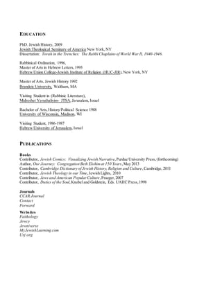Rabbi Daniel M. Bronstein Resume | DOCX