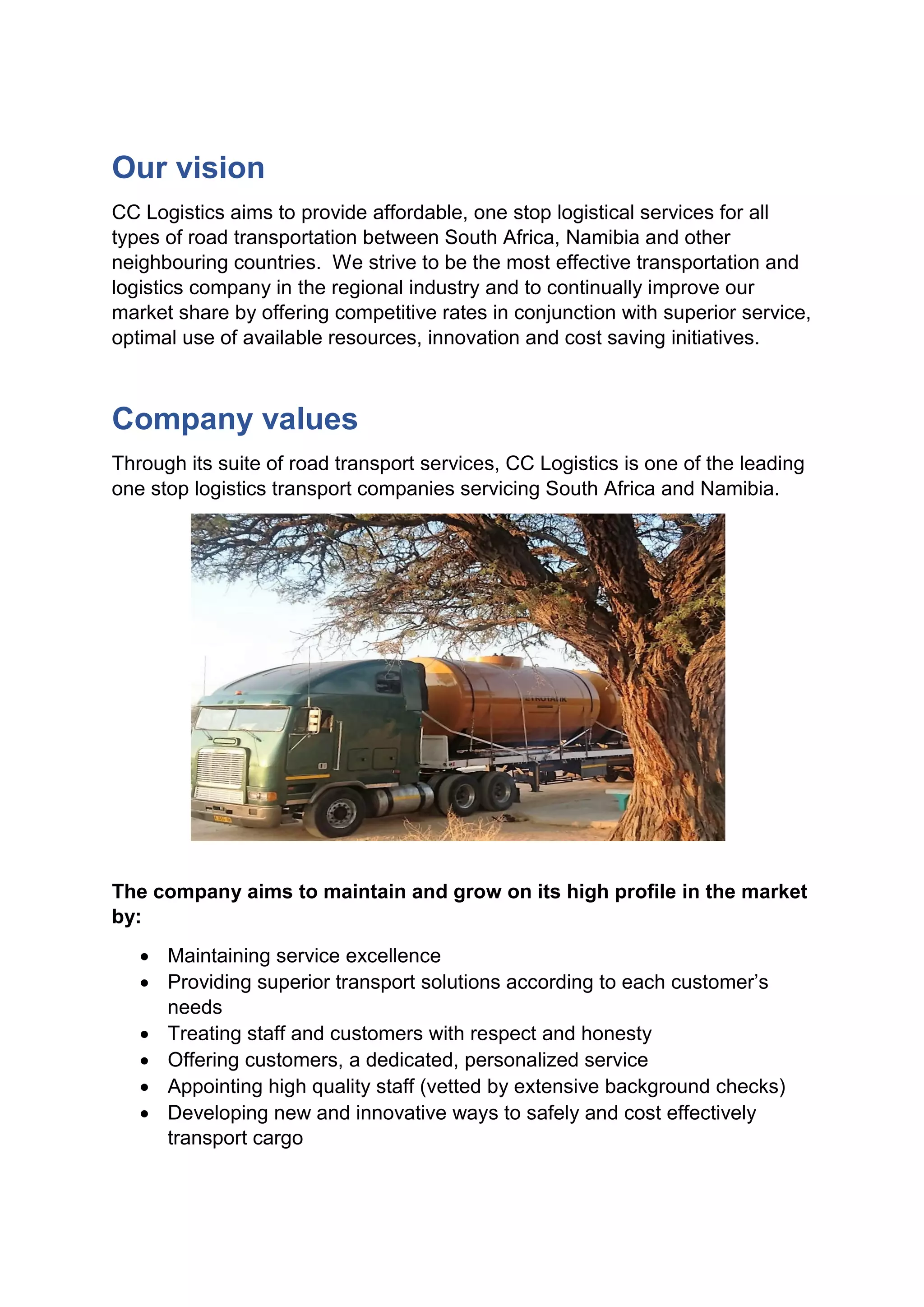CC Logistics Company Profile | PDF