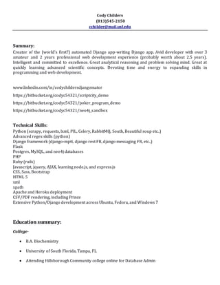 Cody Childers- Resume | PDF