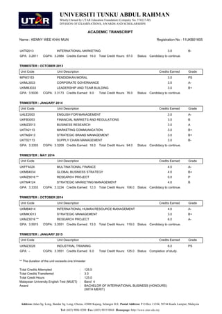 Academic Transcript | PDF