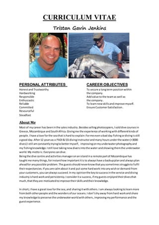 Tristan Jenkins - CV | PDF