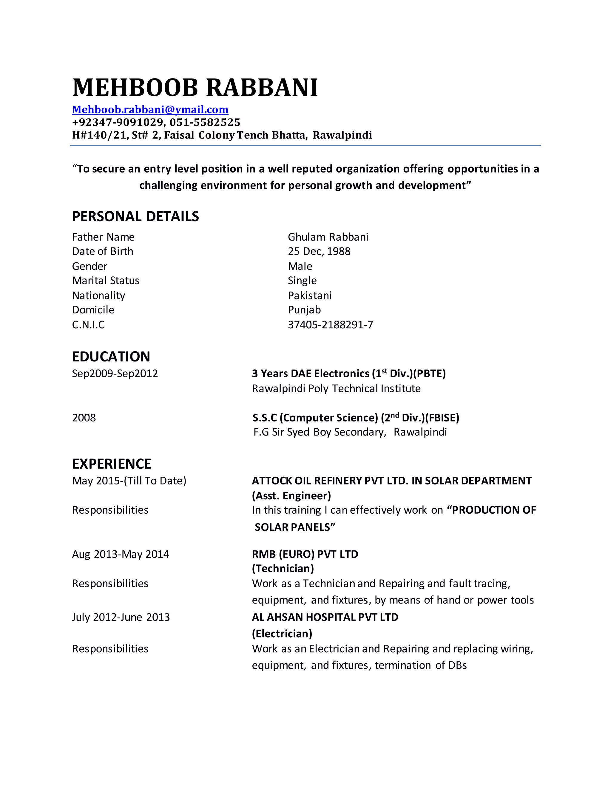 Mehboob Rabbani | DOCX