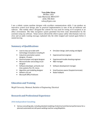 Alway Vern John resume 2016 | PDF