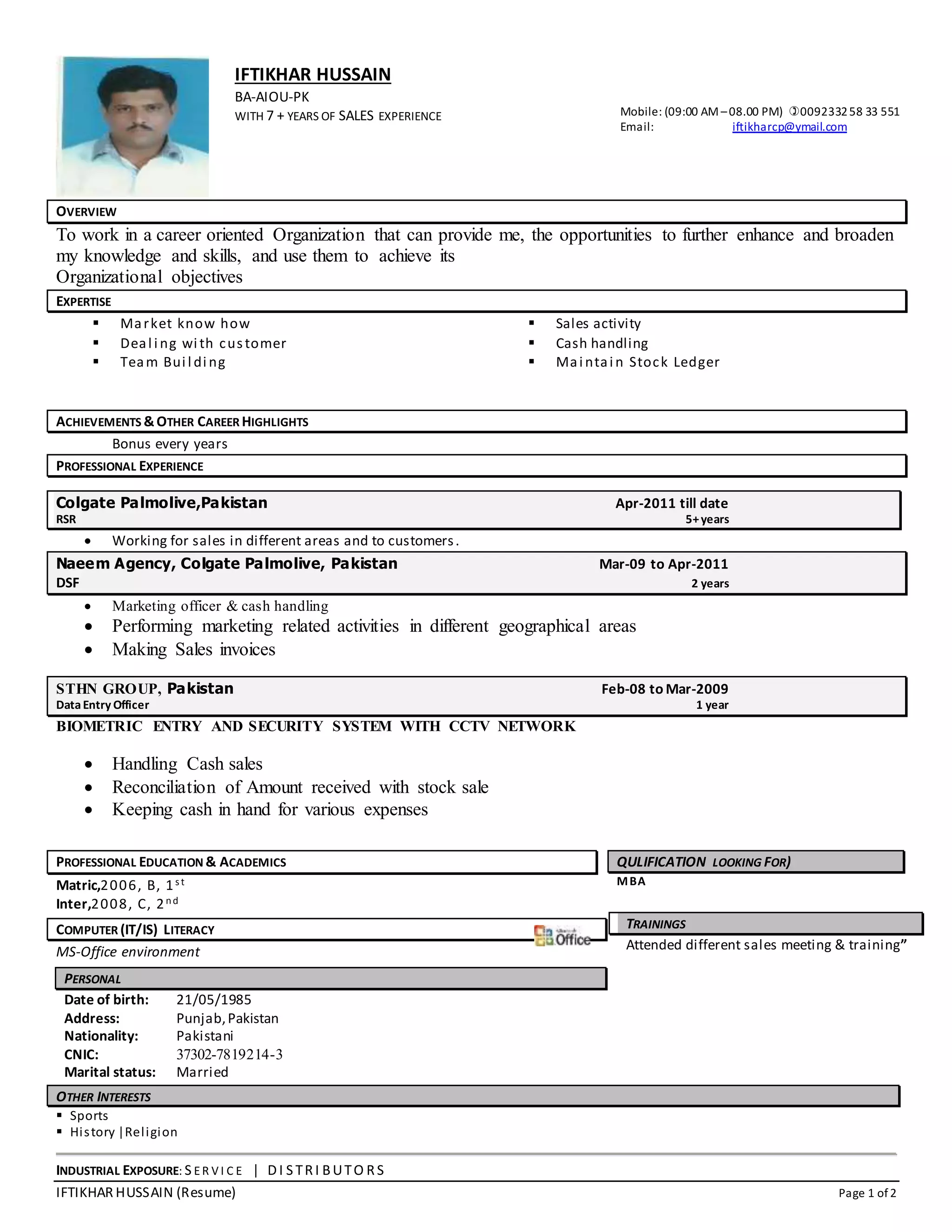 iftikhar cv | DOCX