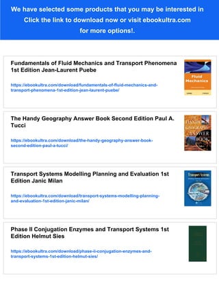 THE GEOGRAPHY OF TRANSPORT SYSTEMS 1st Edition Jean-Paul Rodrigue | PDF