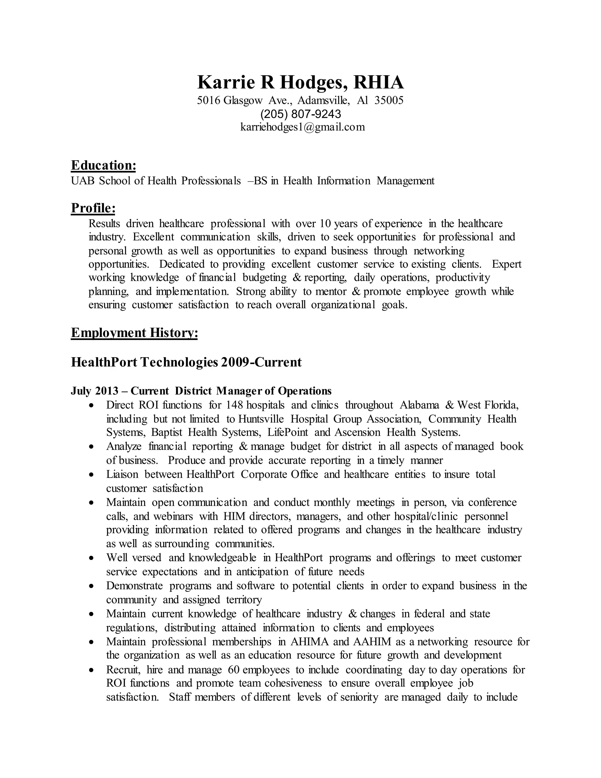 KRHodges_RHIA_RESUME_2015 | DOCX