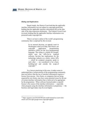 Open Source and the Law of Interfaces -- Oracle v Google after Fed Cir ...