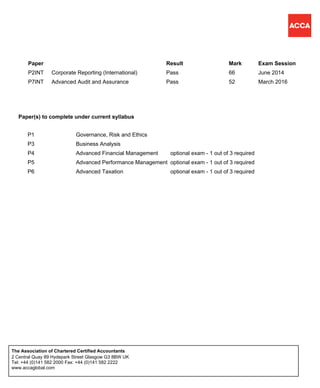 Exam Transcript. | PDF