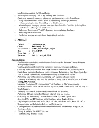 Resume | DOC | Databases | Computer Software and Applications